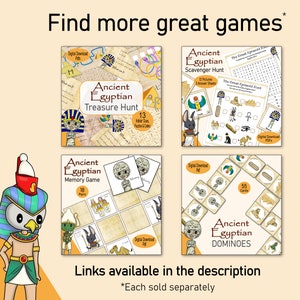 Ancient Egyptian Bingo Cards, a Printable Mummy Party Game, Kids ...