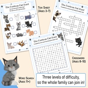 Kitty Cat Picture Scavenger Hunt, a Printable Hide & Seek Game for Kids ...