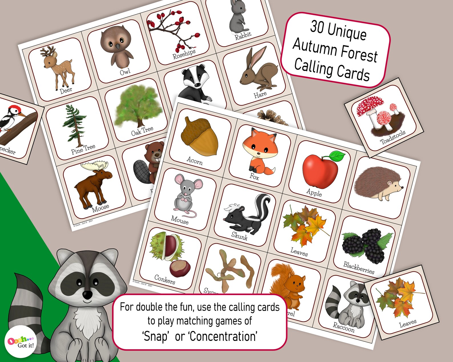Woodland Animal Bingo Cards, a Printable Autumn Forest Game, for a ...