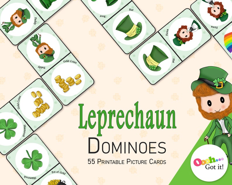 St Patrick's Day a Printable Leprechaun Dominoes Game a - Etsy UK