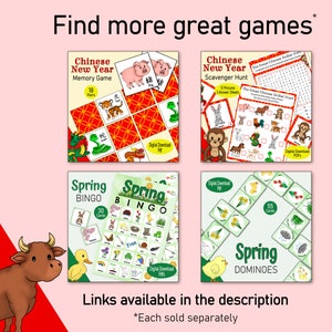 Chinese New Year Bingo Cards, a Printable Lunar New Year Party Game for ...