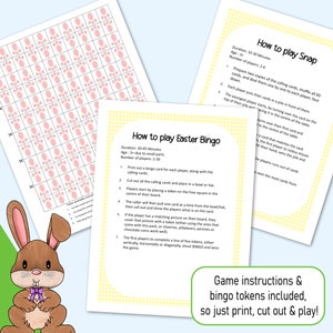 Easter Bingo, a Printable Kids Game for a Easter Party, 30 Easter Egg ...