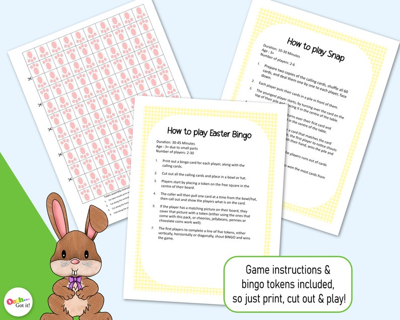 Easter Bingo, a Printable Kids Game for a Easter Party, 30 Easter Egg ...
