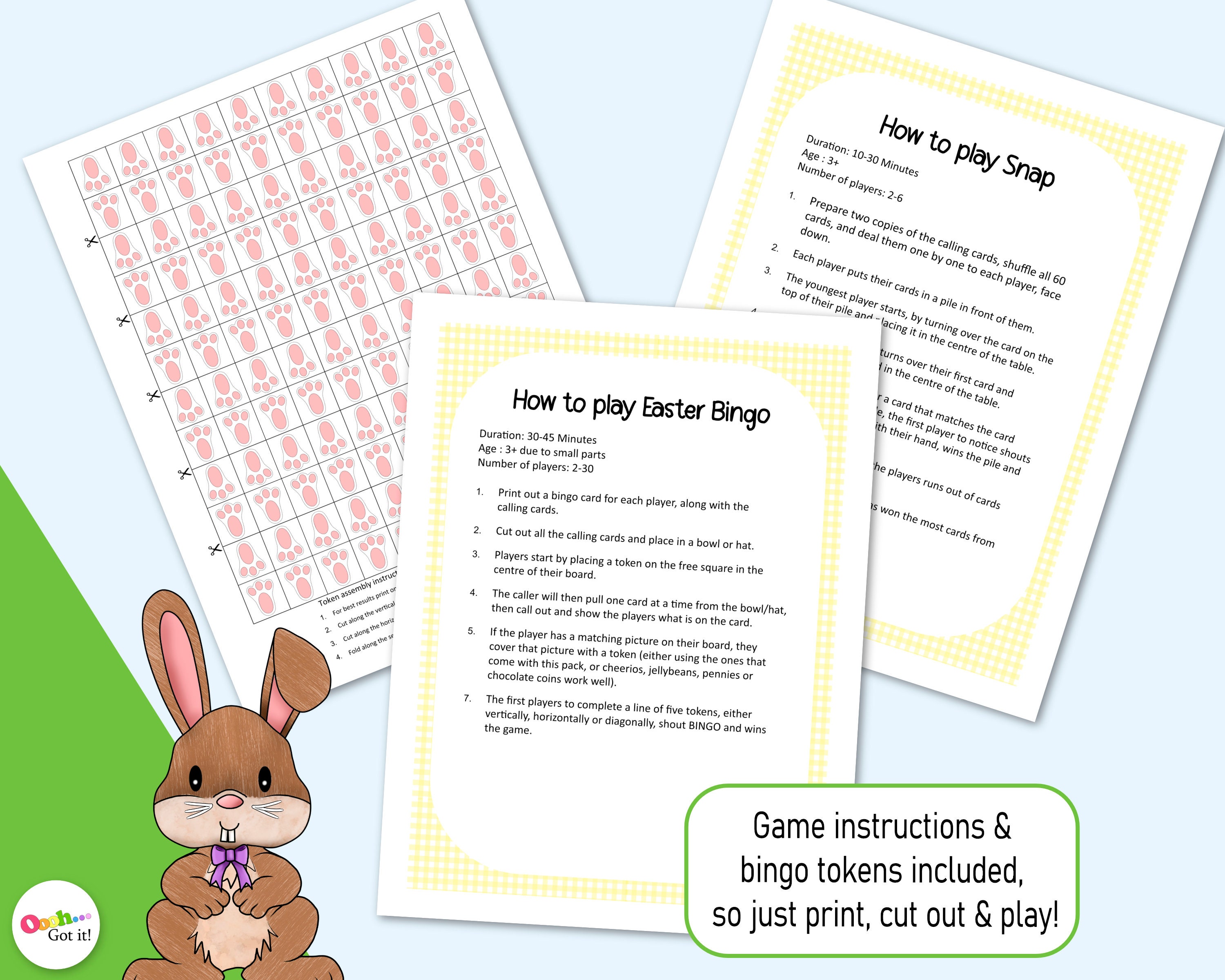Easter Bingo, a Printable Kids Game for a Easter Party, 30 Easter Egg ...
