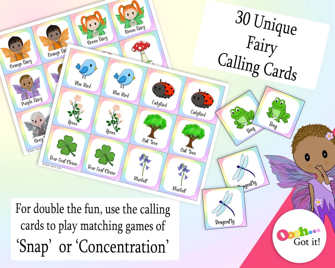 Fairy Bingo a Printable Rainbow Kids Activity Party Game for | Etsy UK