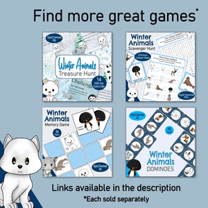 Winter Animals Bingo, a Printable Snowy Day, Frosty Kids Activity, for ...