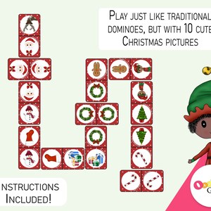 Christmas Dominoes a Printable Game for Christmas Eve Xmas | Etsy