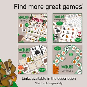 Woodland Animals Dominoes, a Printable Autumn Tile Game for Kids, a ...