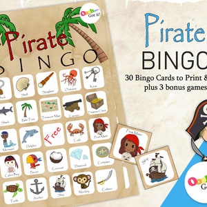 Pirate Bingo Game a Printable Kids Activity for a Pirate - Etsy