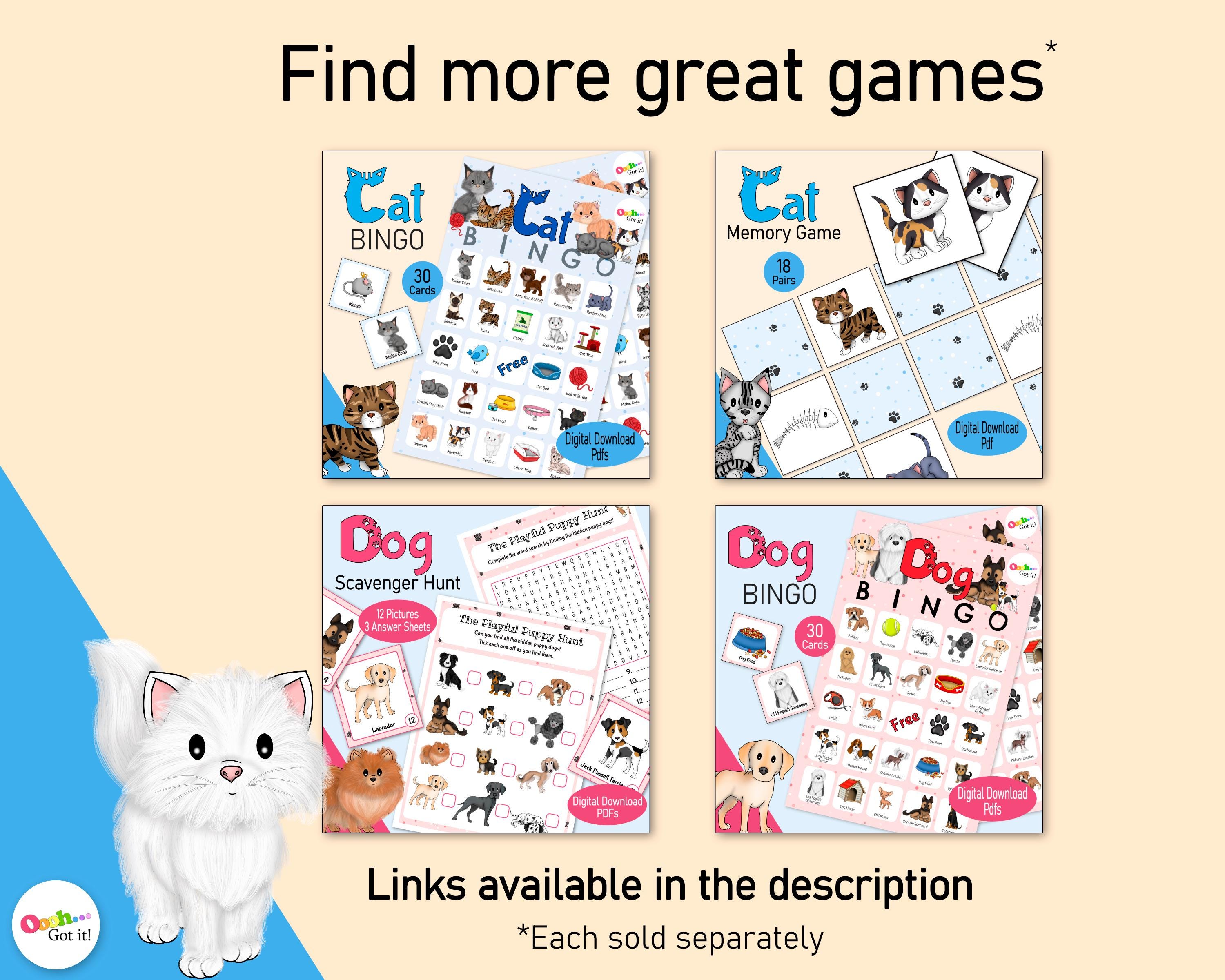 Cat Dominoes, a Printable Kitten Picture Matching Activity for Kids ...