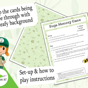 Bug Memory Cards a Printable Creepy Crawler Picture Matching - Etsy