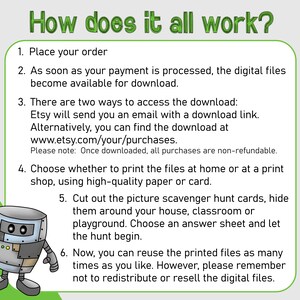 Robot Scavenger Hunt, a Printable Picture Matching Game, for a Boys ...