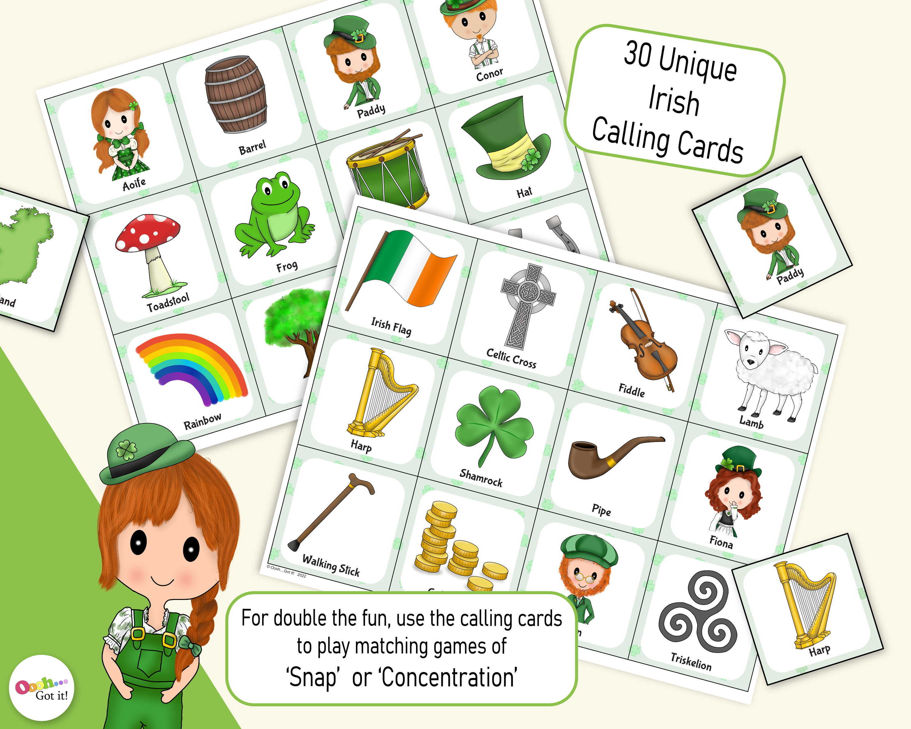 St. Patrick's Day Bingo, a Printable Leprechaun Game, a Irish Shamrock ...