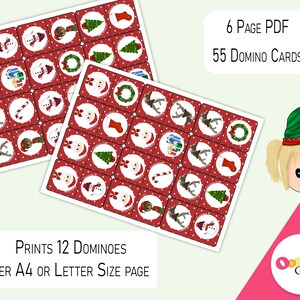 Christmas Dominoes a Printable Game for Christmas Eve Xmas - Etsy