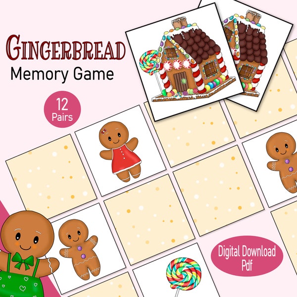 Gingerbread Matching Game - Etsy
