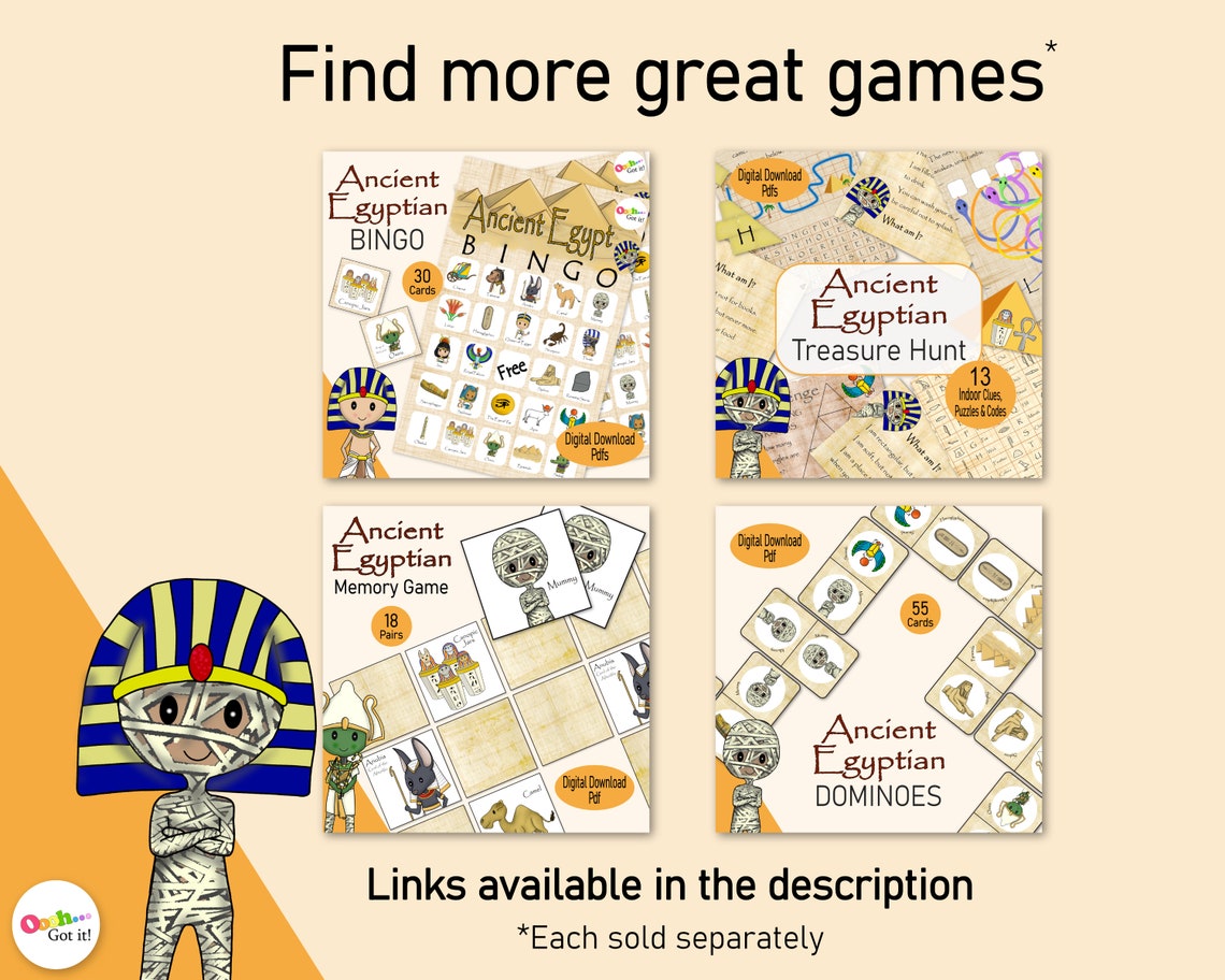 Ancient Egypt Picture Scavenger Hunt, a Printable Egyptian Family Game ...