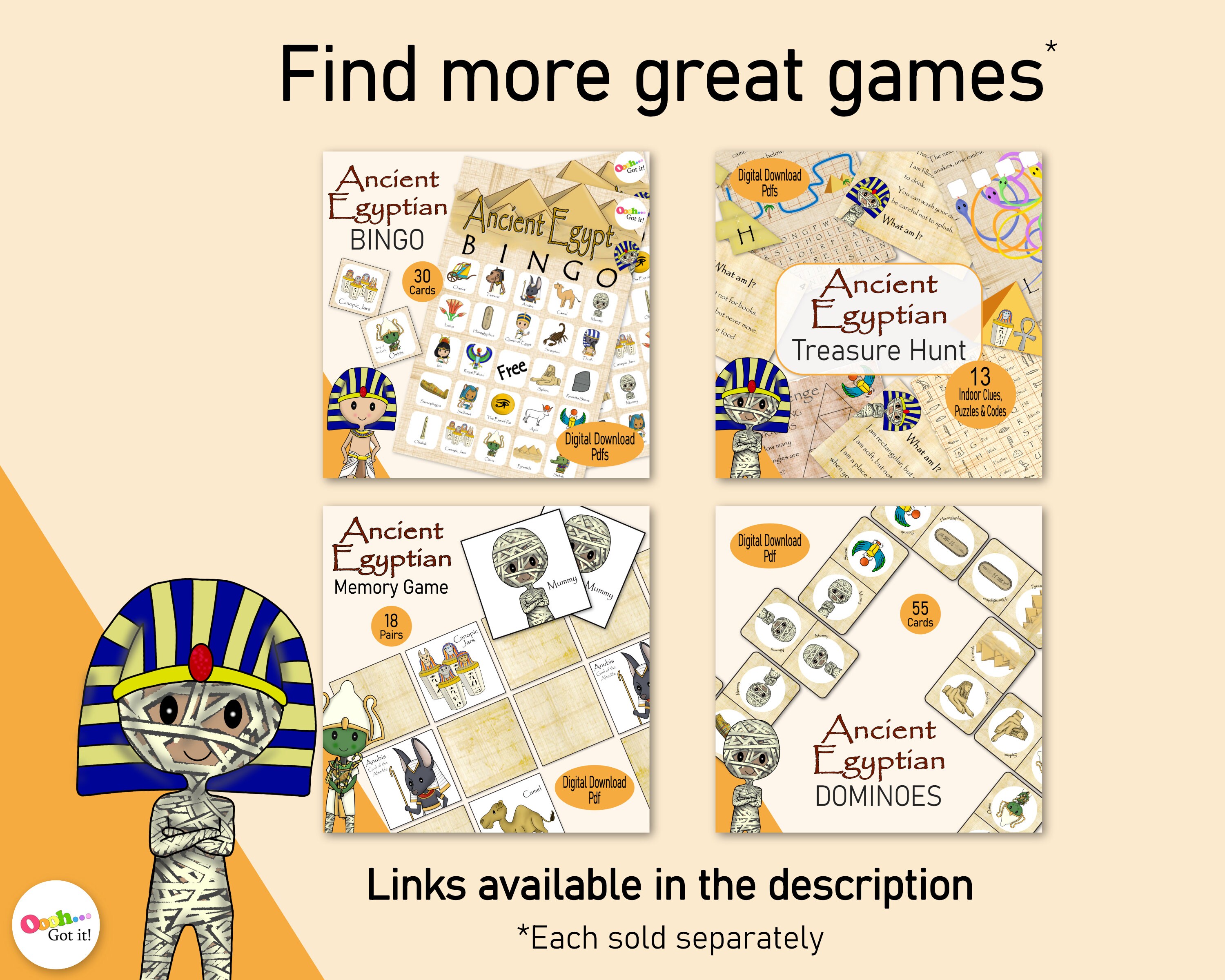 Ancient Egypt Picture Scavenger Hunt, a Printable Egyptian Family Game ...