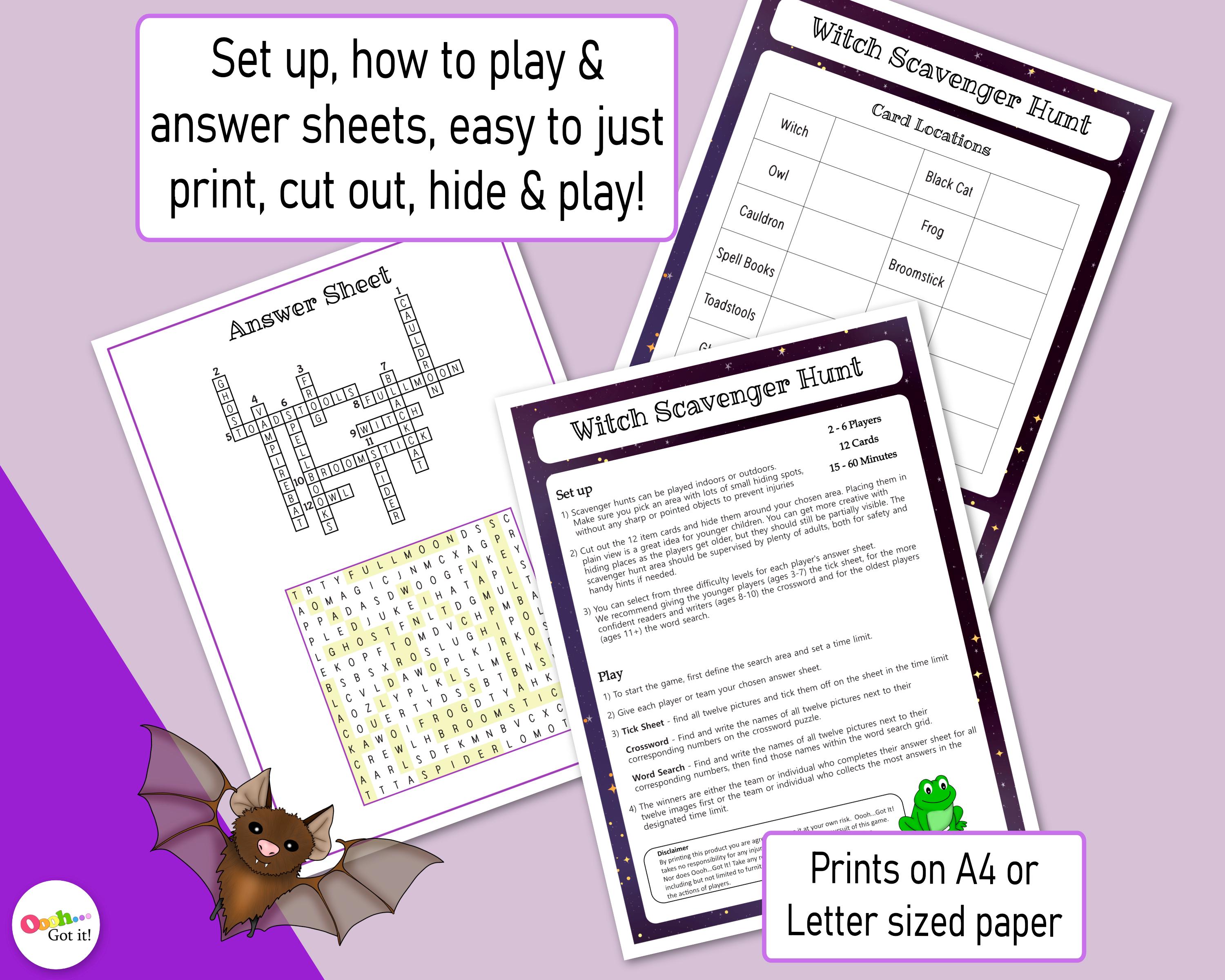 Witch Scavenger Hunt, a Printable Spooky Picture Treasure Hunt, for a ...