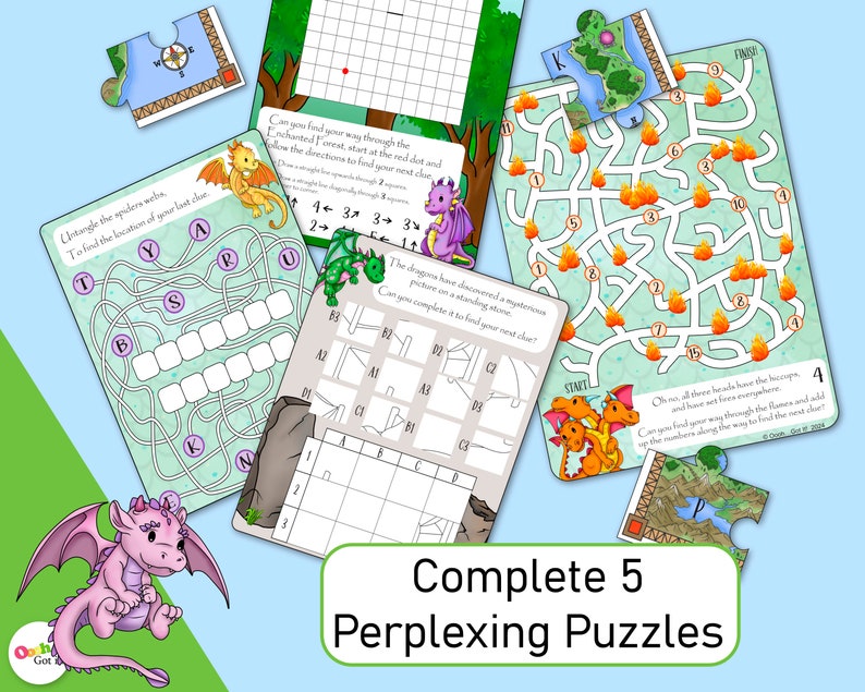 Dragon Treasure Hunt, an Indoor Printable Fantasy Medieval Knight ...