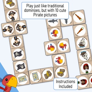 Pirate Dominoes, a Printable Kids Activity for a Pirate Birthday Party ...