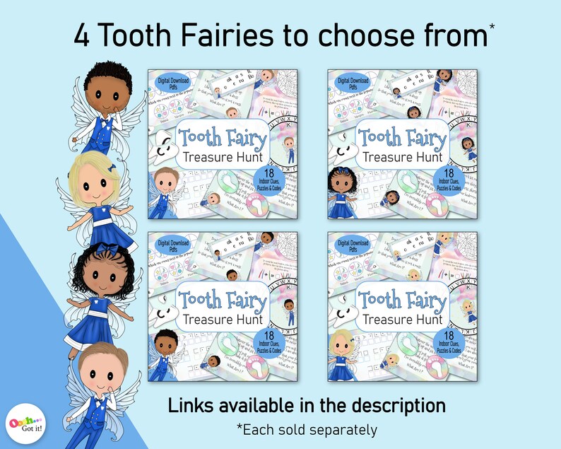 Tooth Fairy Game, a Printable Indoor Treasure Hunt for Kids, a Girls ...