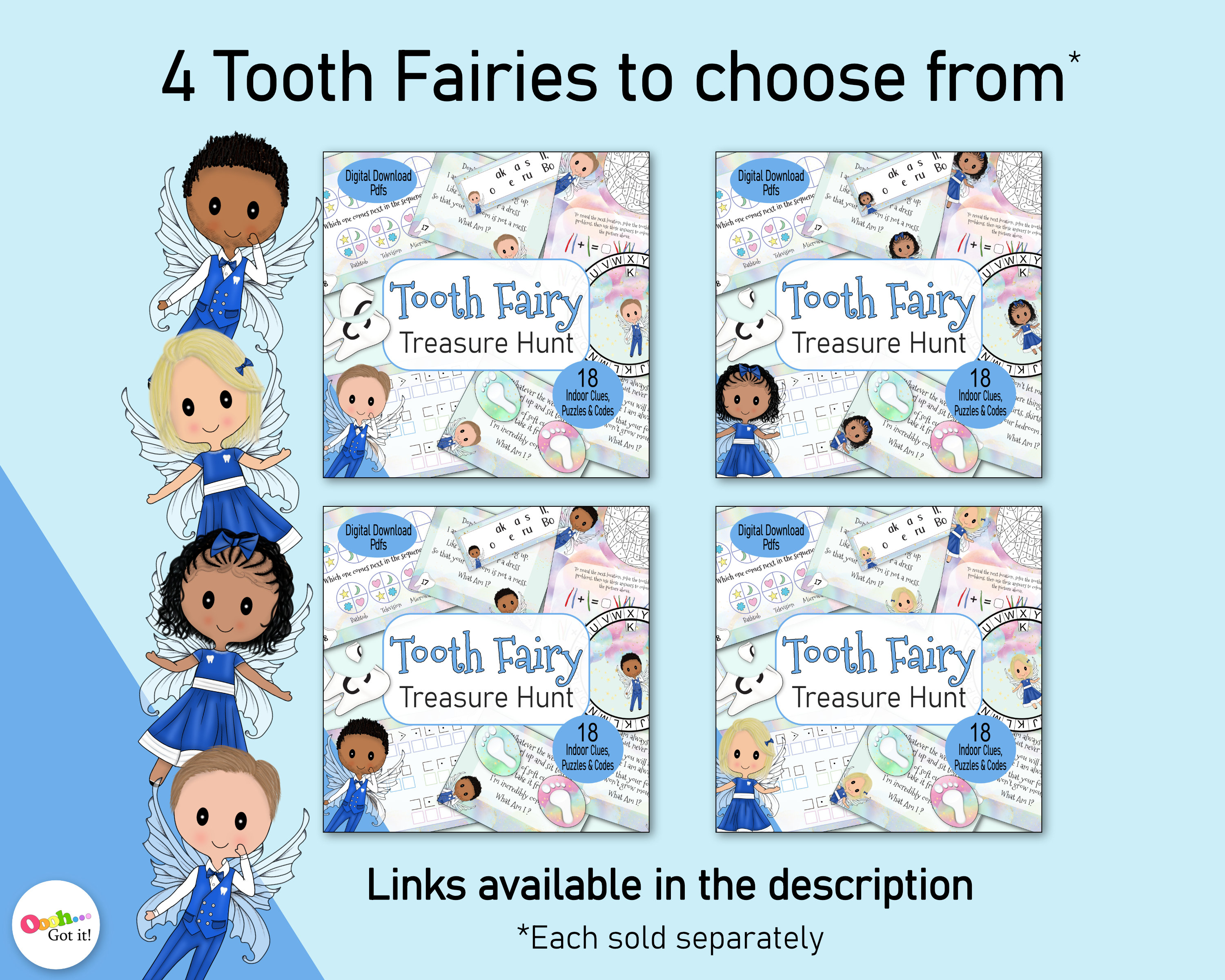 Tooth Fairy Game, a Printable Indoor Treasure Hunt for Kids, a Girls ...