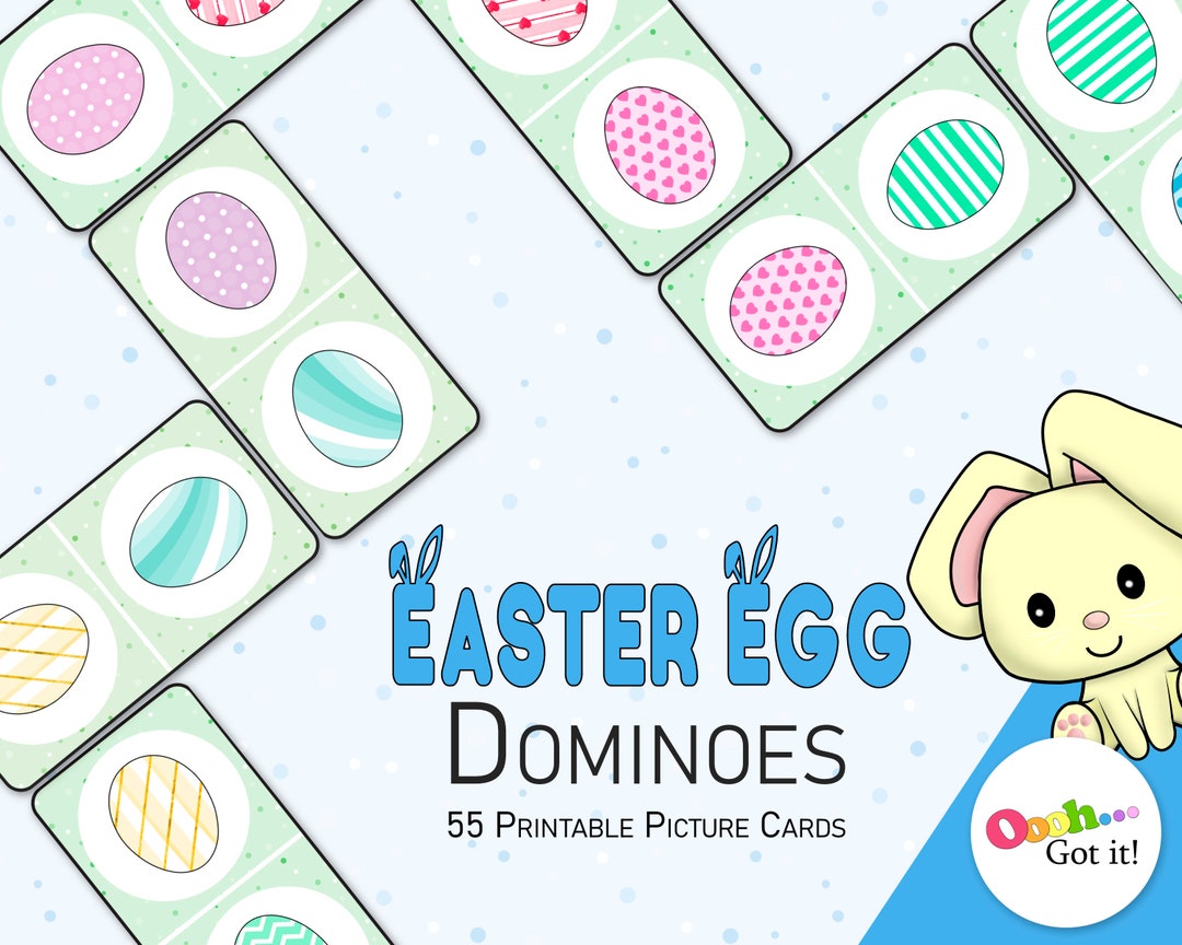 Easter Egg Matching Game Printable Picture Dominoes a Easy - Etsy