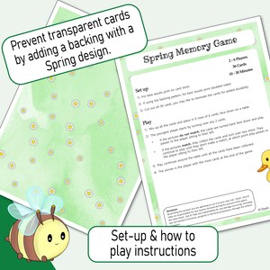 Springtime Memory Card Game, a Printable Spring Picture Matching Family ...