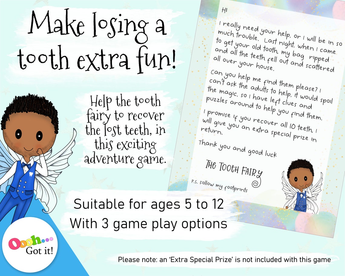 Tooth Fairy Treasure Hunt for Kids Printable Scavenger Hunt - Etsy UK
