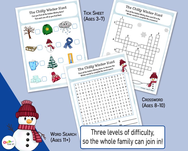 Winter Wonderland Scavenger Hunt, a Printable Picture Matching Family ...