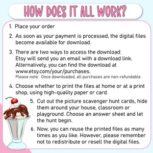 Ice Cream Picture Scavenger Hunt, a Printable Sweet Party Game, Summer ...