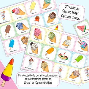 Ice Cream Bingo, a Printable Sweet Party Game, Summer Fun for Kids, a ...
