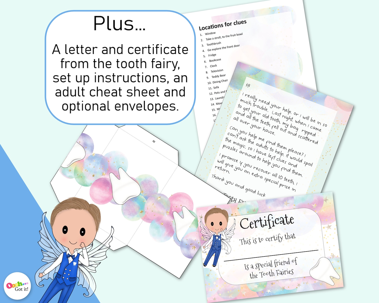 Tooth Fairy Treasure Hunt a Printable Indoor Lost Baby Teeth - Etsy UK