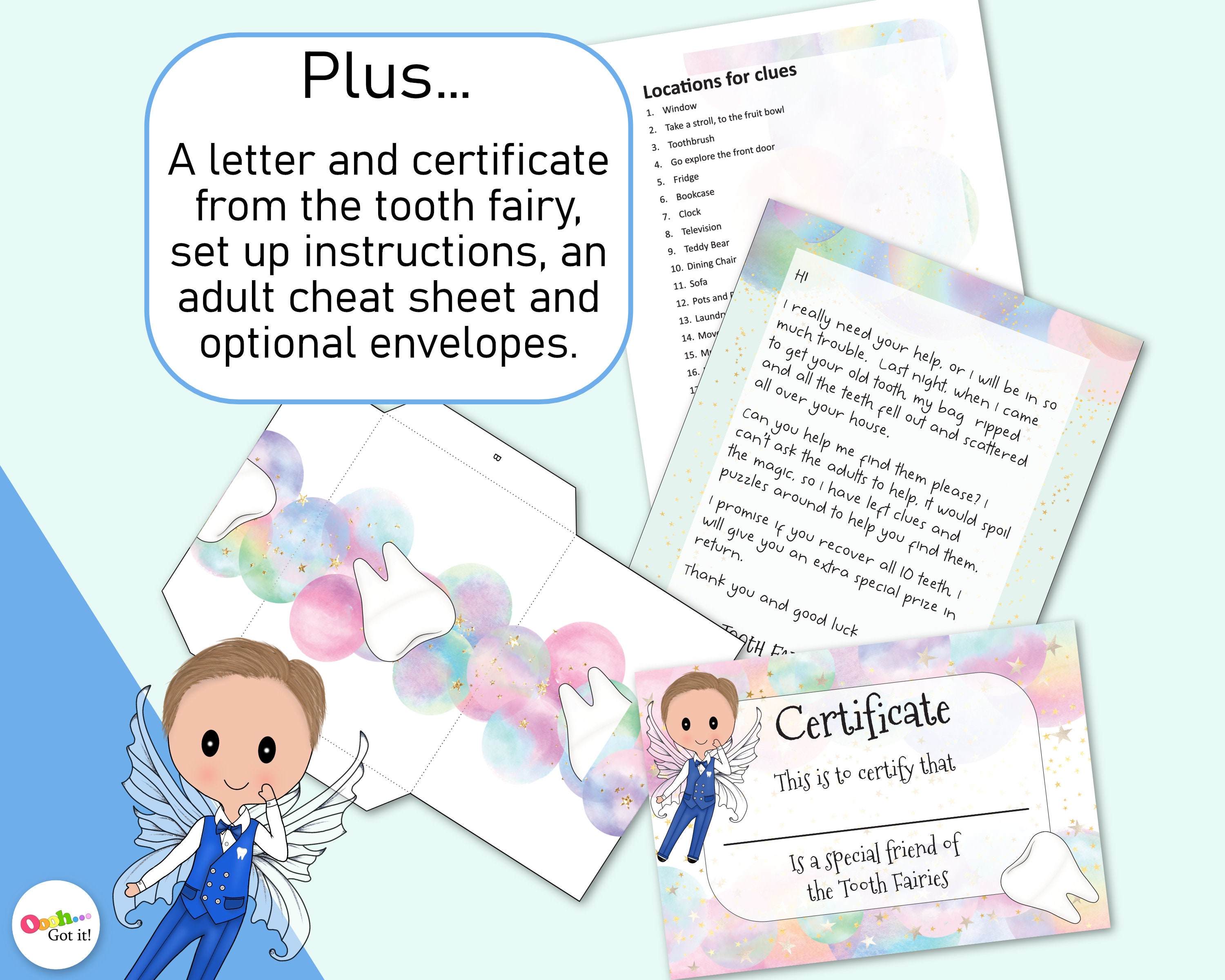 Tooth Fairy Treasure Hunt, a Printable Indoor, Lost Baby Teeth ...