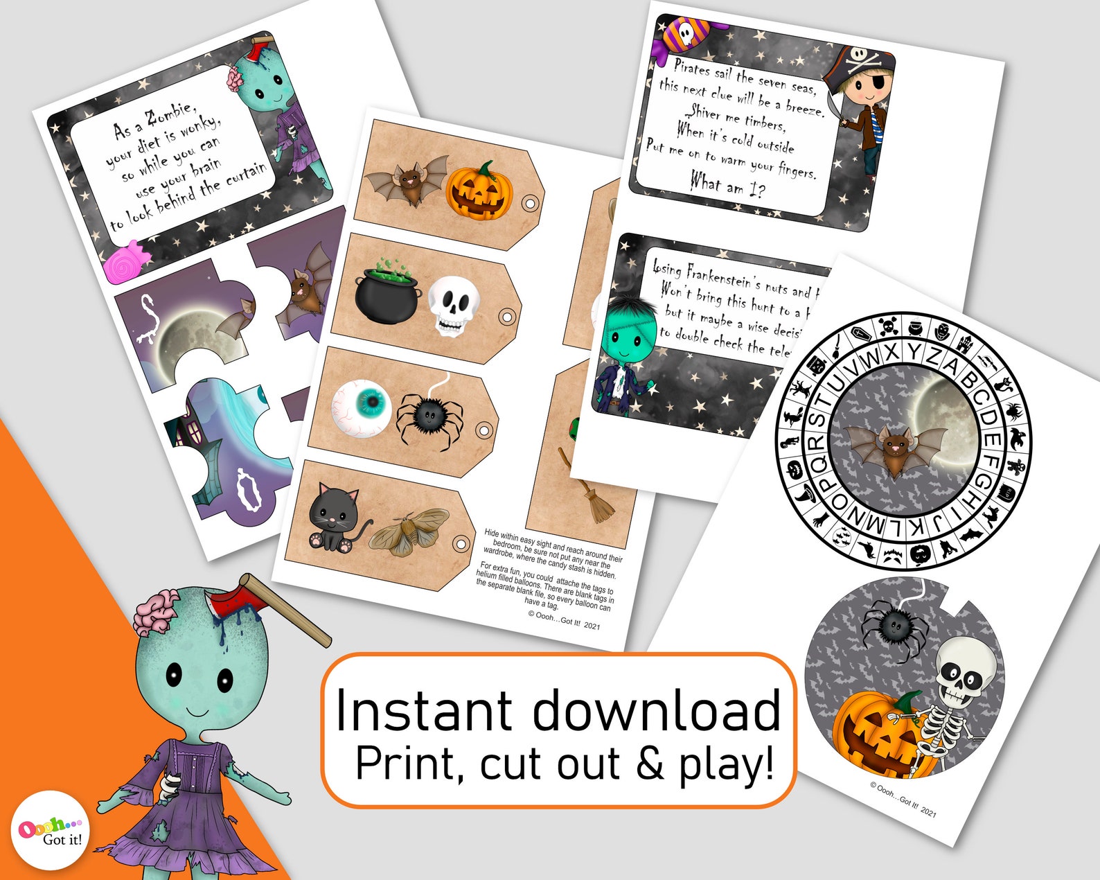Halloween Treasure Hunt, a Printable Indoor Family Scavenger Hunt, Fun ...