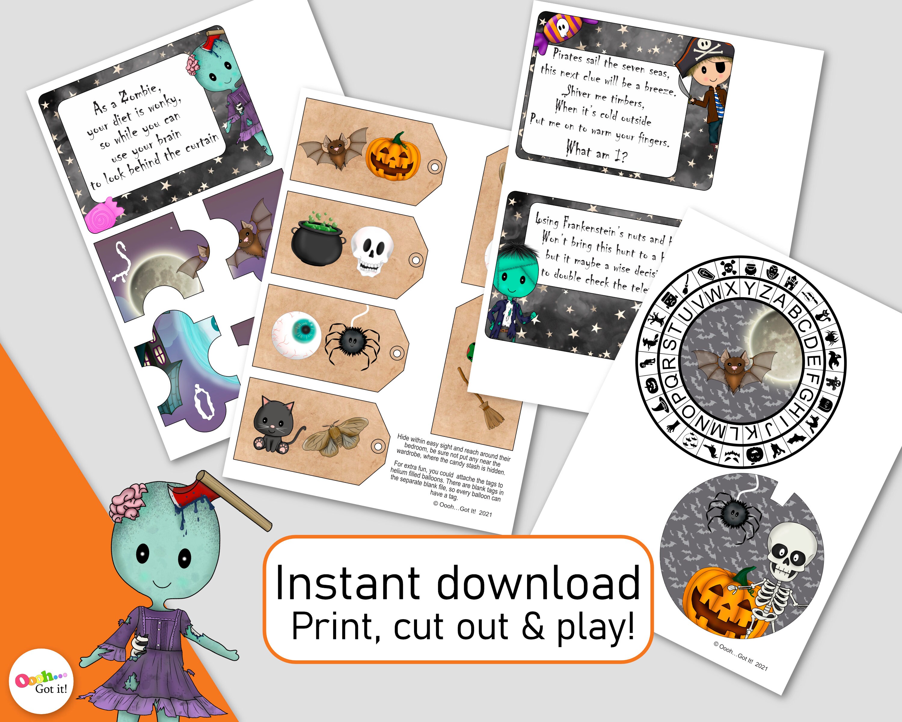 Halloween Treasure Hunt, a Printable Indoor Family Scavenger Hunt, Fun ...