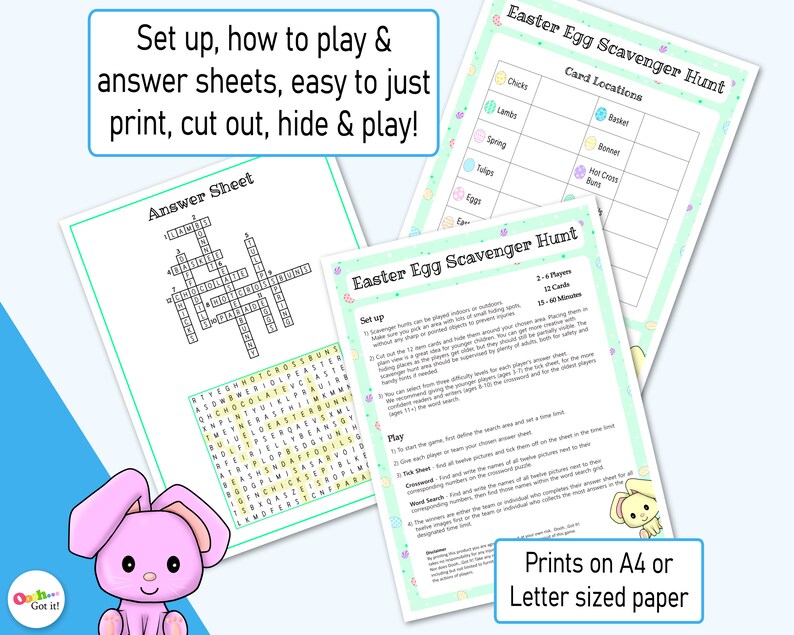 Easter Egg Scavenger Hunt, Printable Spring Picture Matching Game for ...