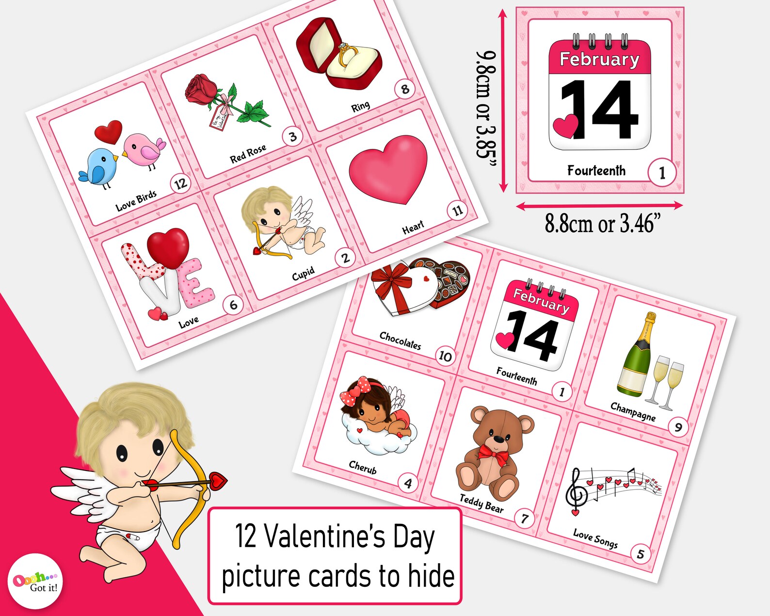 Valentines Scavenger Hunt, a Printable Picture Matching Family Game for ...