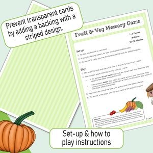 Fruit & Vegetable Memory Game, a Greengrocer, Farmers Market, Healthy Eating Picture Matching ...
