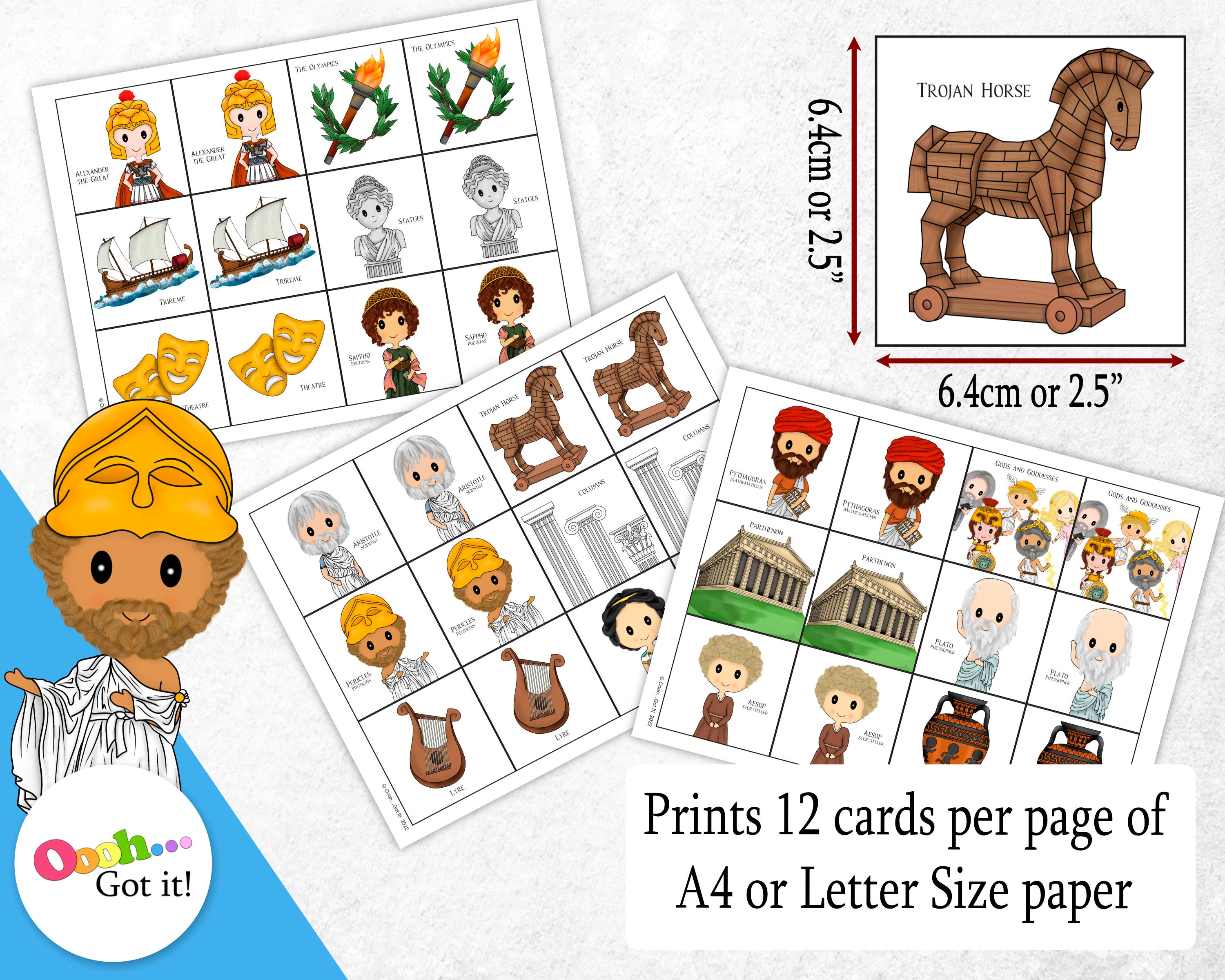 Ancient Greek Memory Game a Printable Greek History Card - Etsy UK