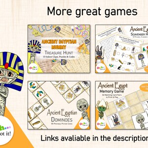 Ancient Egyptian Bingo Cards a Printable Mummy Party Game - Etsy UK