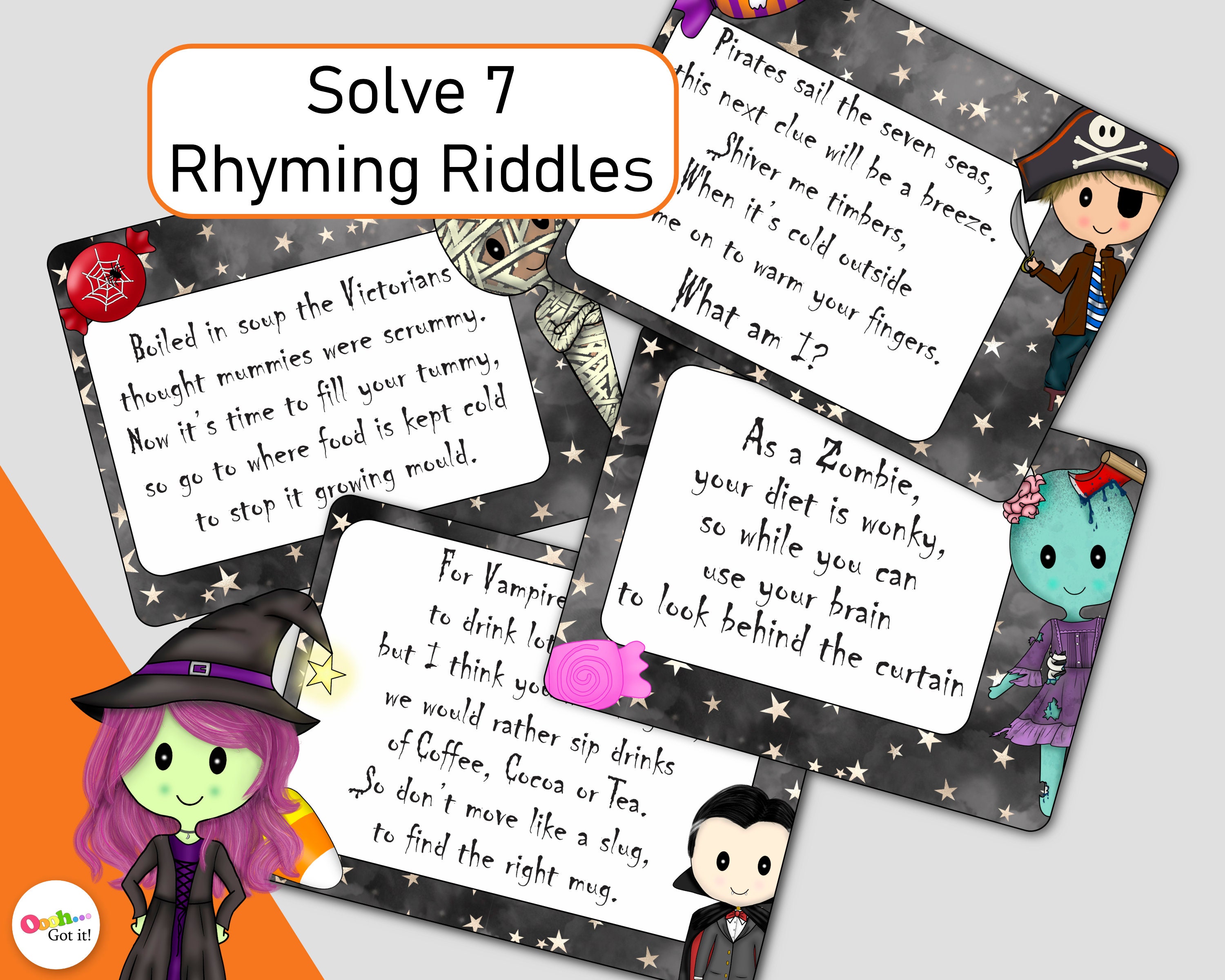 Halloween Treasure Hunt, a Printable Indoor Family Scavenger Hunt, Fun ...