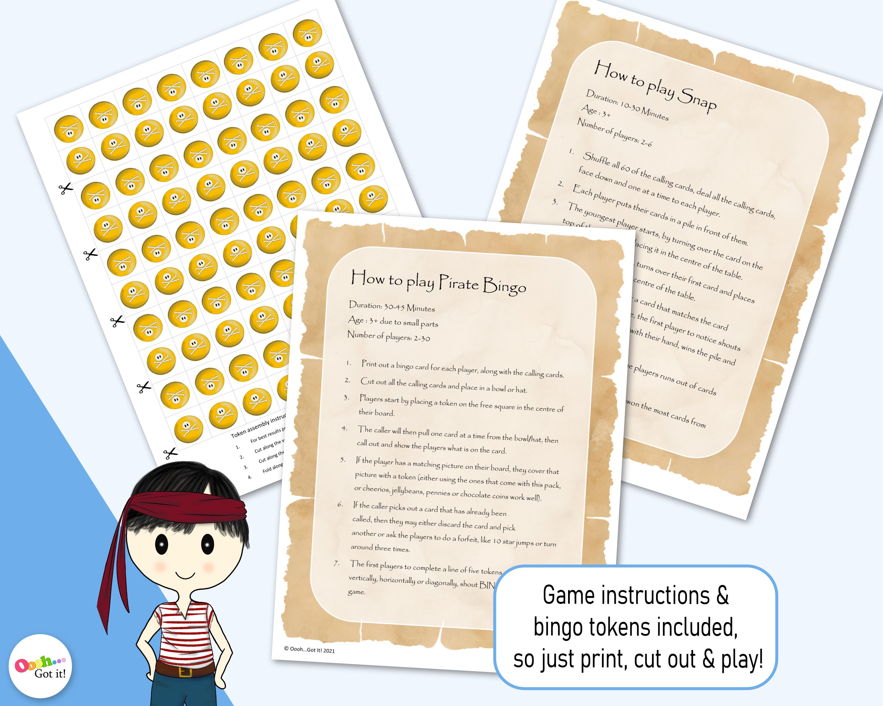 Pirate Bingo Game a Printable Kids Activity for a Pirate - Etsy UK