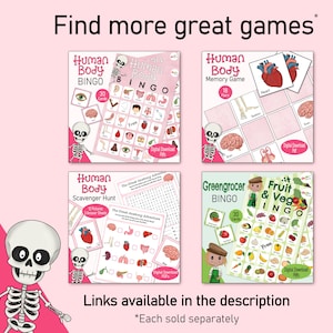 Human Body Parts Dominoes, a Printable Anatomy Game for a Fun Biology ...