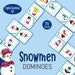 Snowman Dominoes, a Printable Winter Picture Matching Game, Kids ...