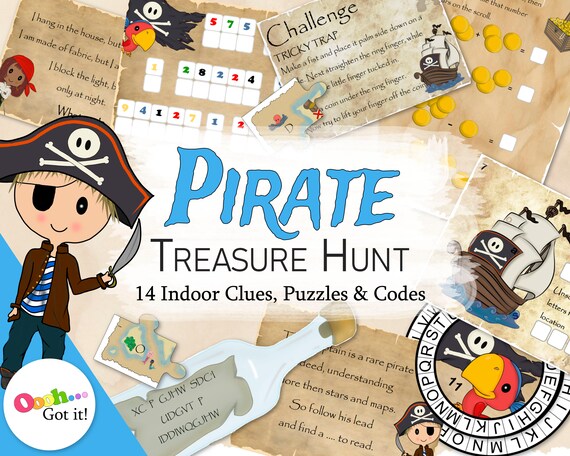 Pirate Treasure Hunt a Printable Indoor Scavenger Hunt With | Etsy