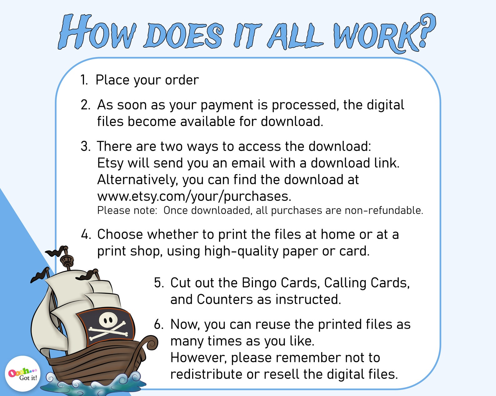 Pirate Bingo Game, a Printable Kids Activity, for a Pirate Birthday ...