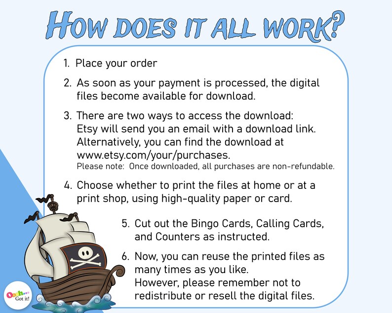 Pirate Bingo Game, a Printable Kids Activity, for a Pirate Birthday ...