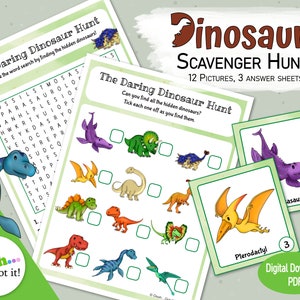 Dinosaur Picture Scavenger Hunt a Printable Jurassic Picture - Etsy
