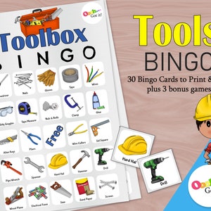 Toolbox Bingo a Printable Construction Party Game 30 Bingo - Etsy UK